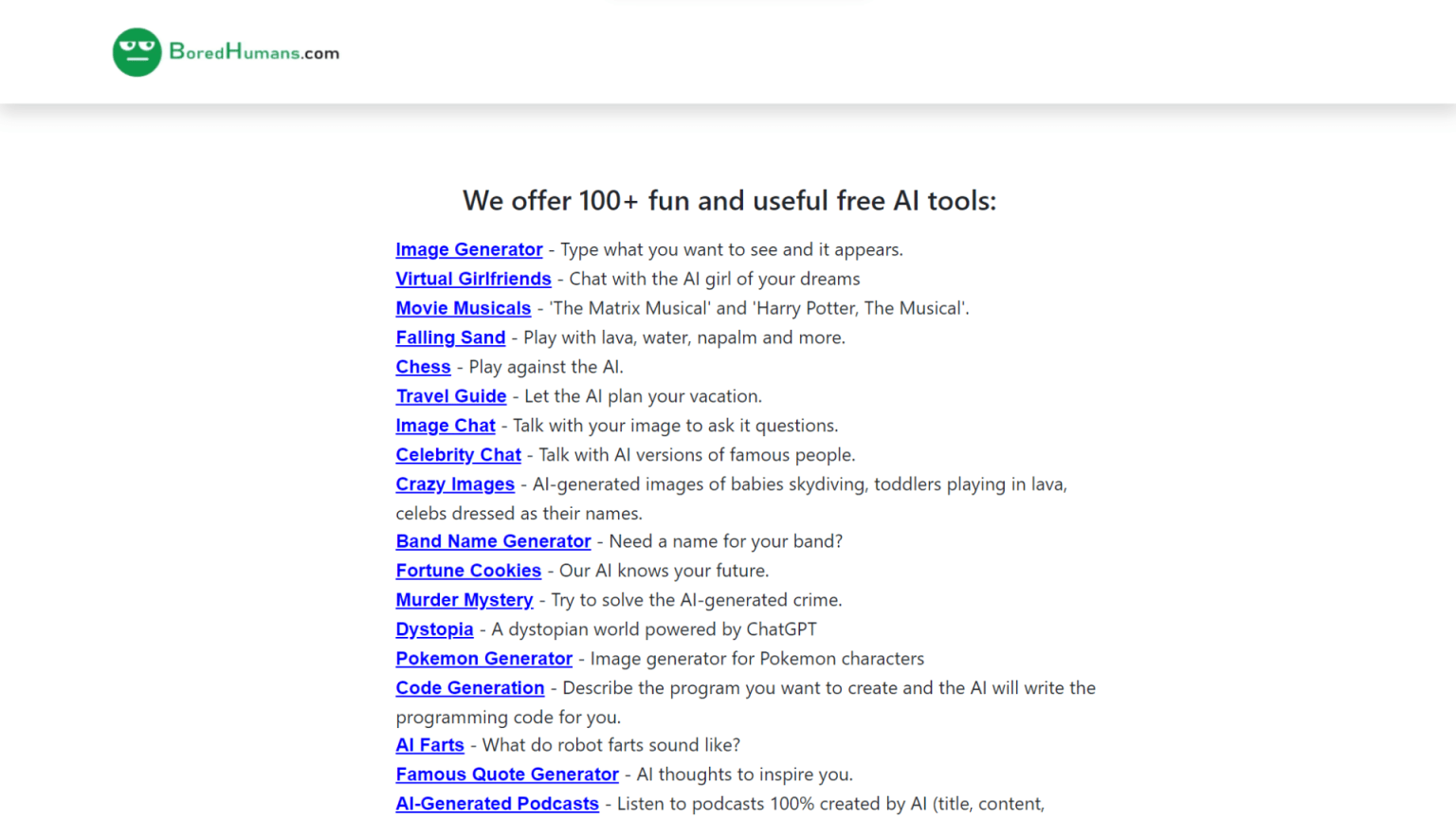 Boredhumans - AI Tool - AI Vyx