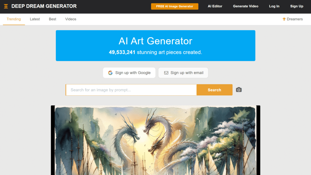 Deep Dream Generator - AI Tool - AI Vyx