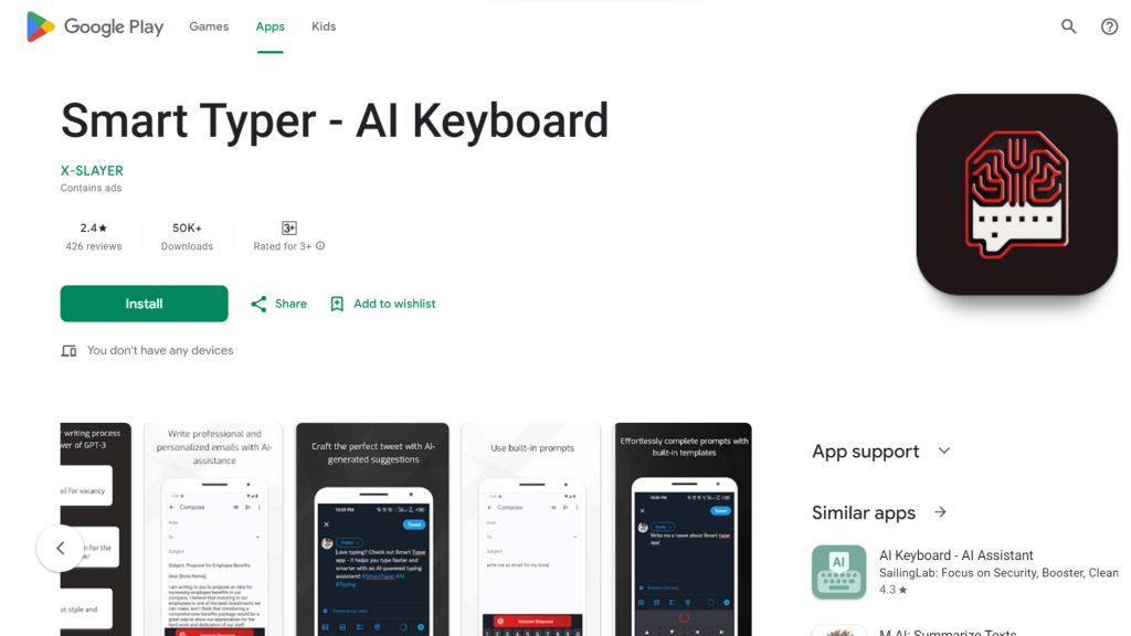 Smart Typer - AI Tool - AI Vyx